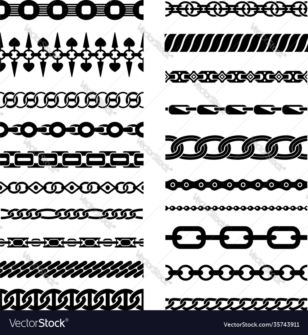 Horizontal chains collection Royalty Free Vector Image