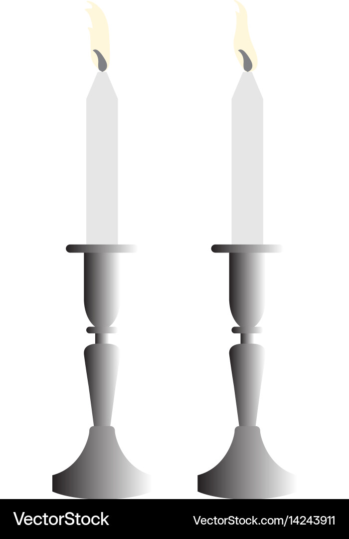 Isolated pair of candles Royalty Free Vector Image