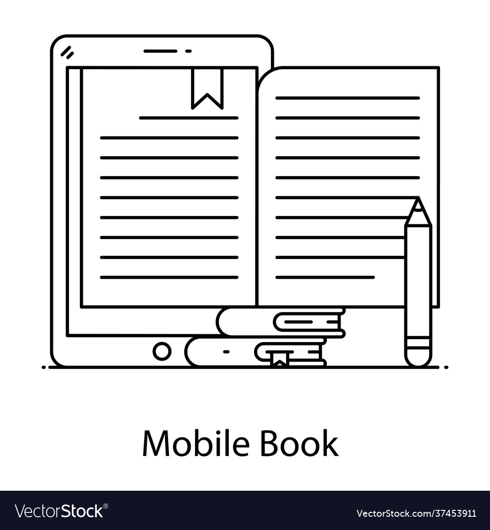Mobile book Royalty Free Vector Image - VectorStock
