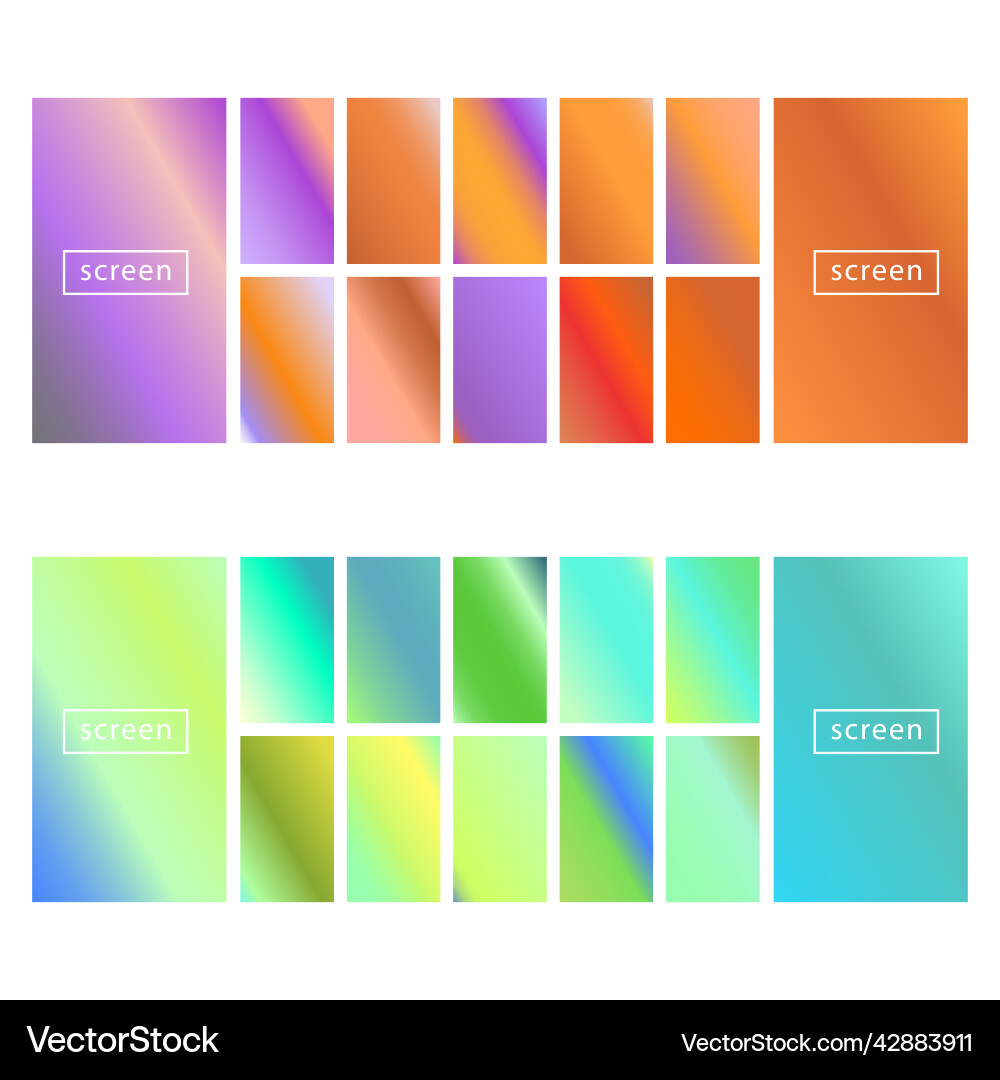 Mobile screen lock display collection of colorful Vector Image