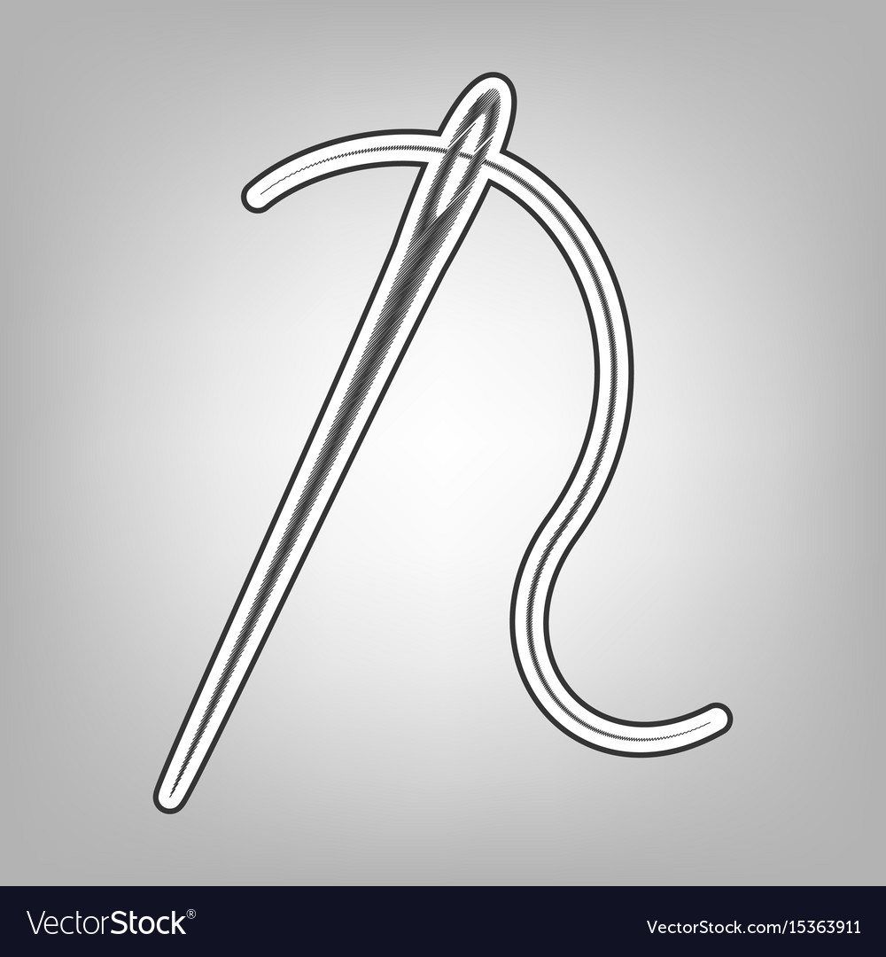 Needle with thread sewing Royalty Free Vector Image