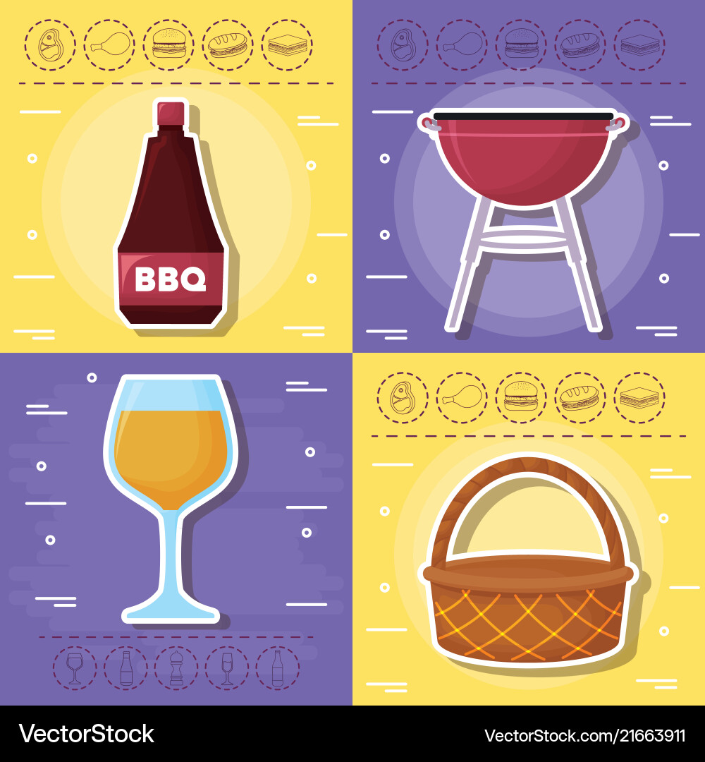 Picnic food design Royalty Free Vector Image - VectorStock