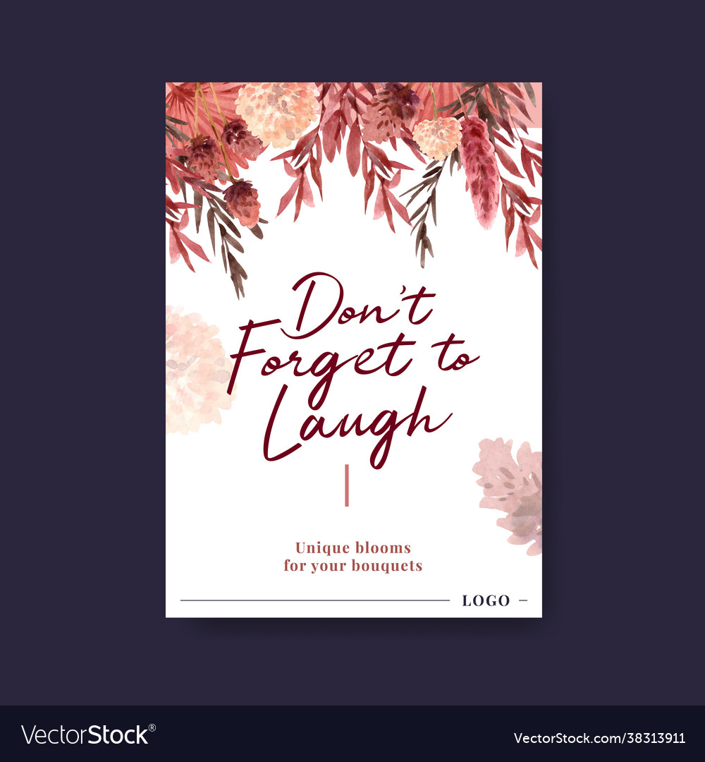 Poster template with autumn flower concept design Vector Image