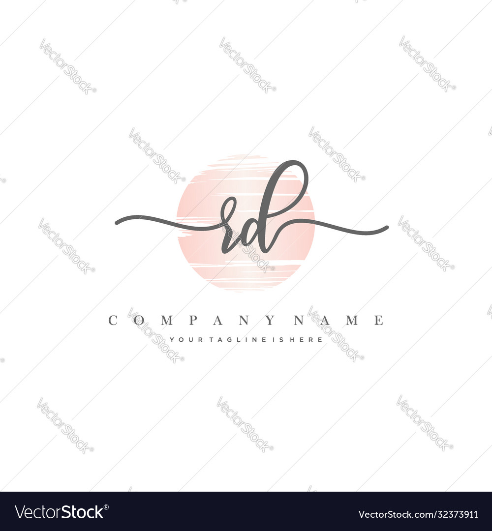 Rd initial handwriting logo Royalty Free Vector Image