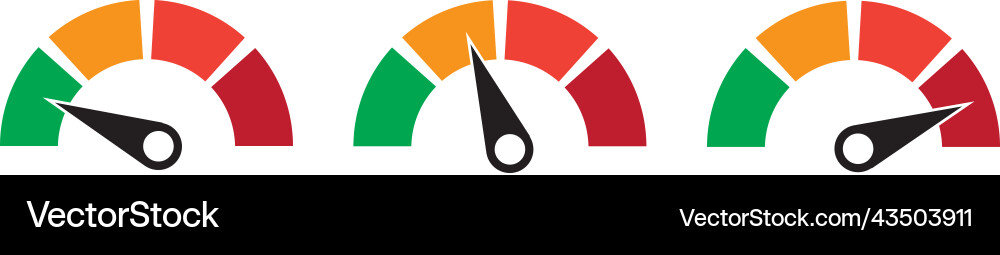 Set of color tachometers flowmeter Royalty Free Vector Image