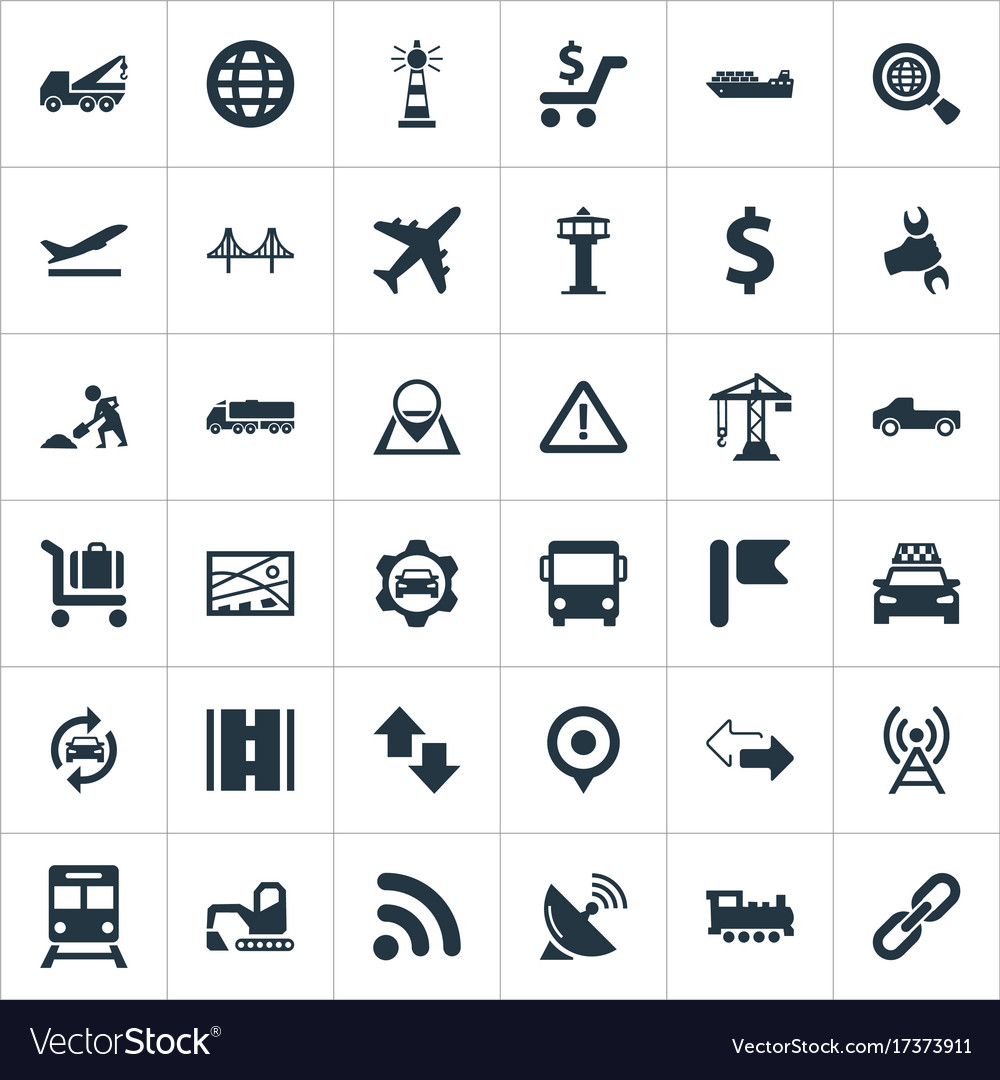 Set simple infrastructure Royalty Free Vector Image