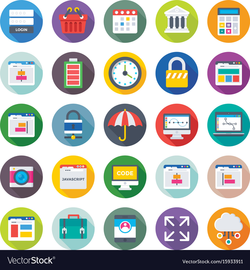 Web design and development icons 3 Royalty Free Vector Image