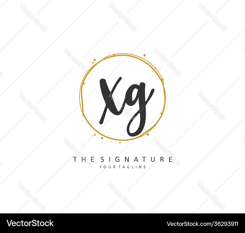 Xg initial letter handwriting and signature logo Vector Image