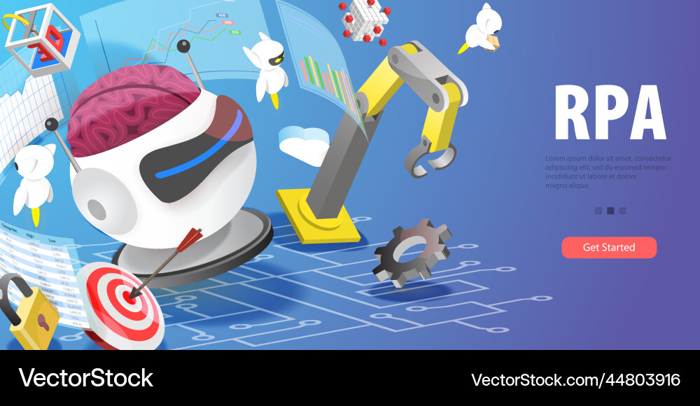 3d conceptual of rpa Royalty Free Vector Image