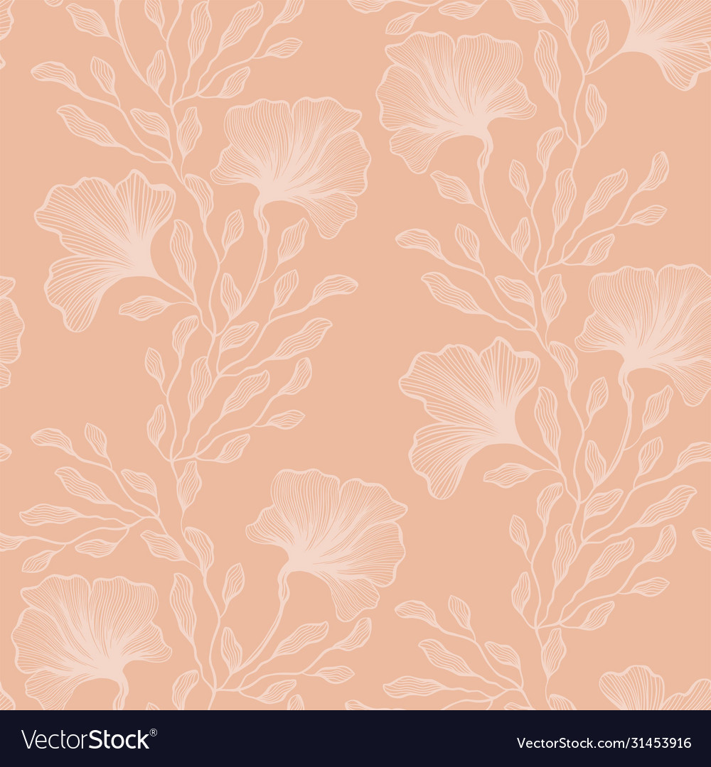 Abstract botanical seamless pattern in light Vector Image