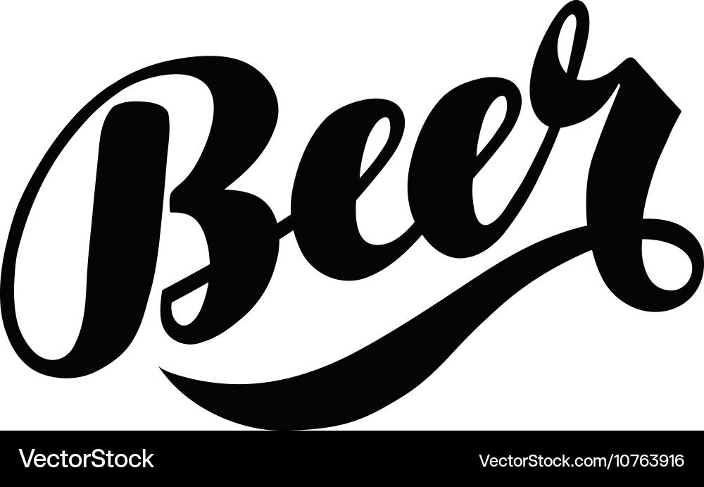 Beer hand lettering alcoholic beverage logo Vector Image