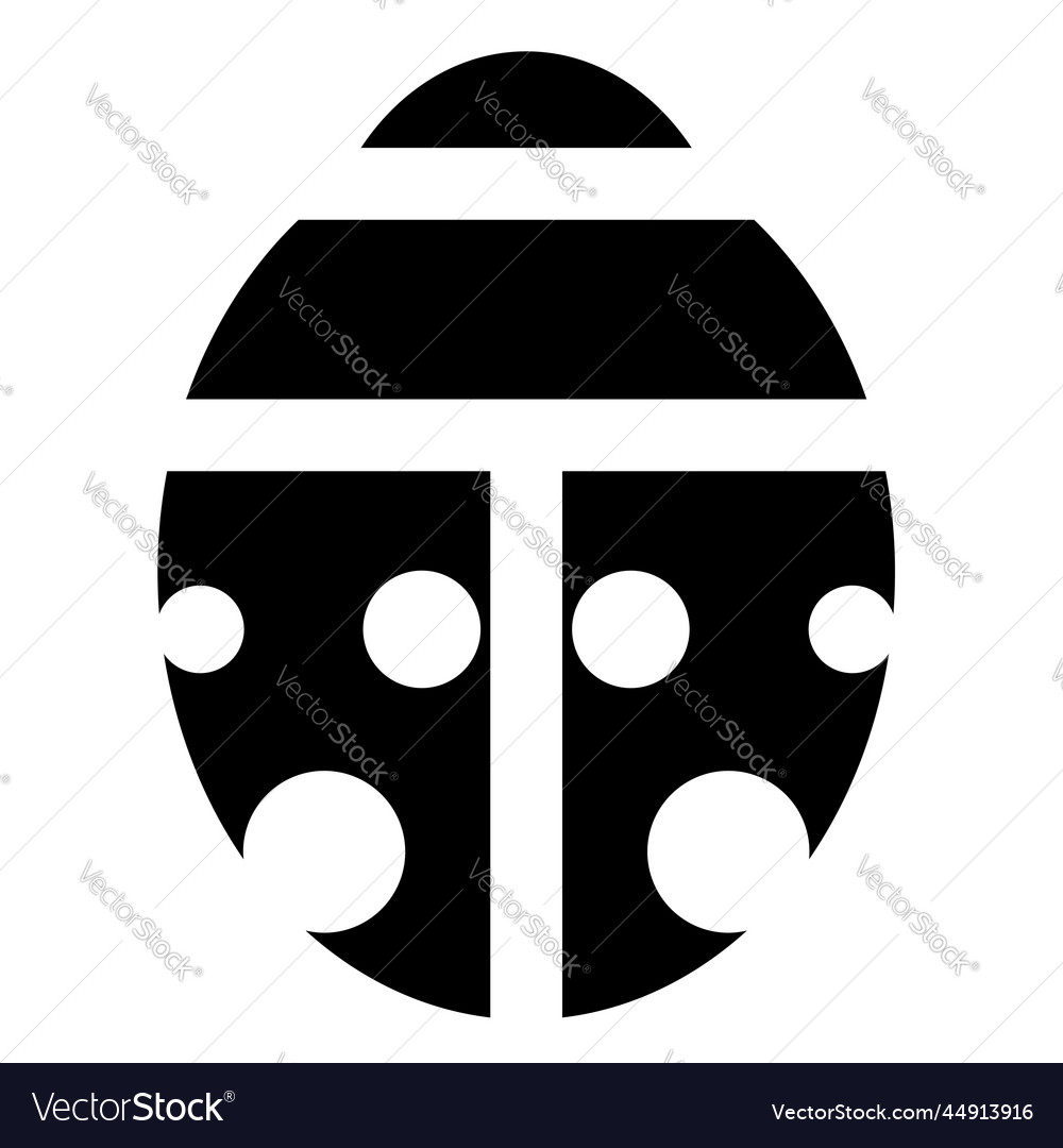 Black simplistic ladybug icon Royalty Free Vector Image