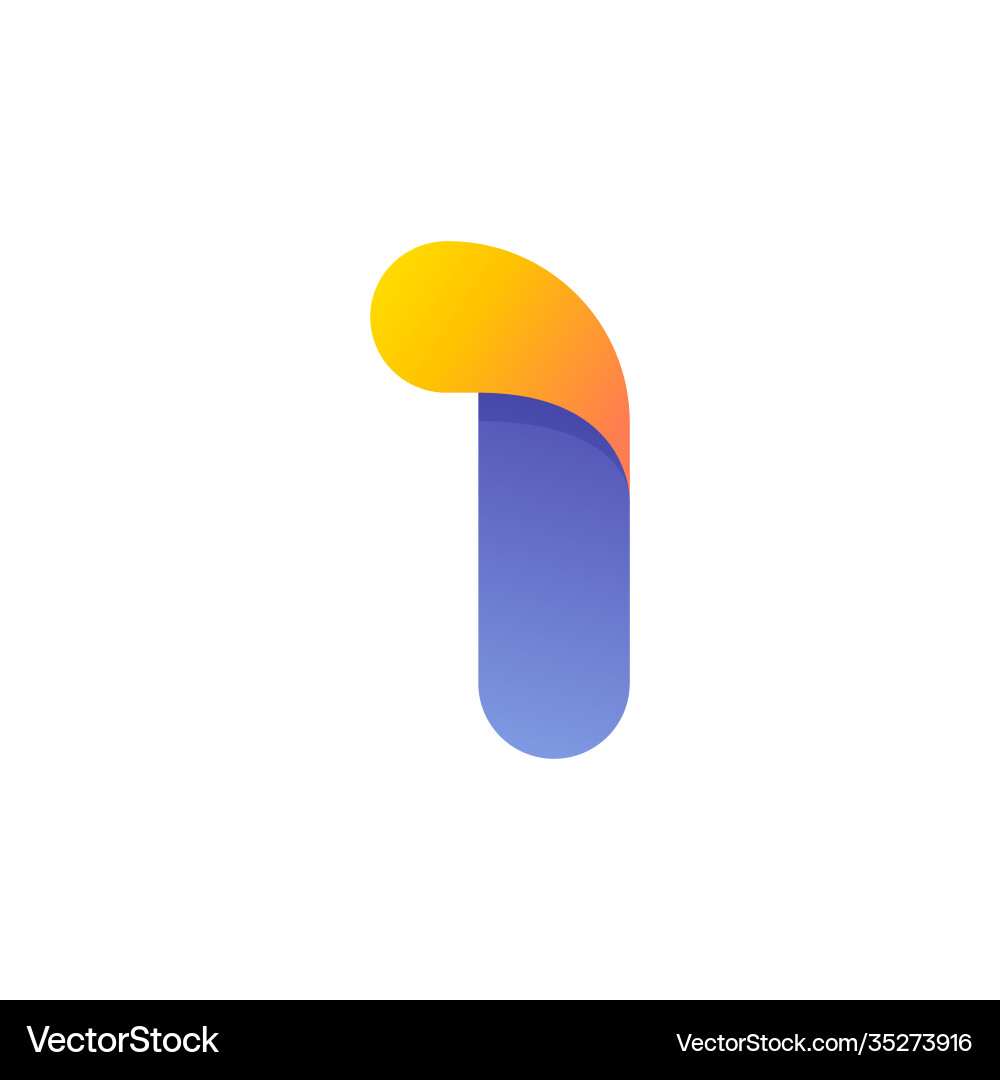 Colorful gradient number one logo Royalty Free Vector Image