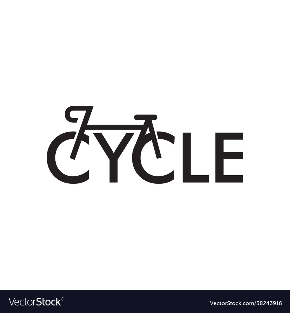 Cycle typography logo Royalty Free Vector Image