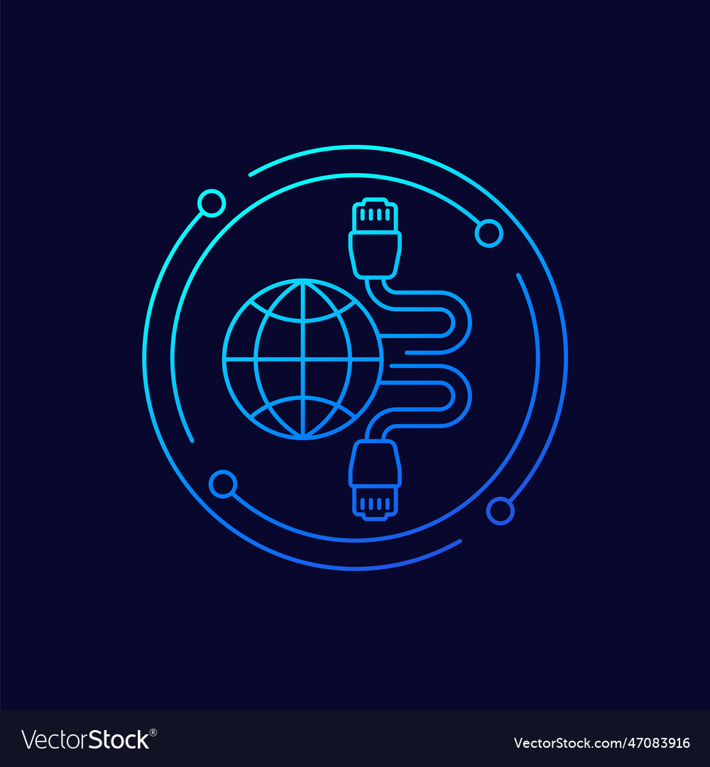 Ethernet cables and network line icon Royalty Free Vector
