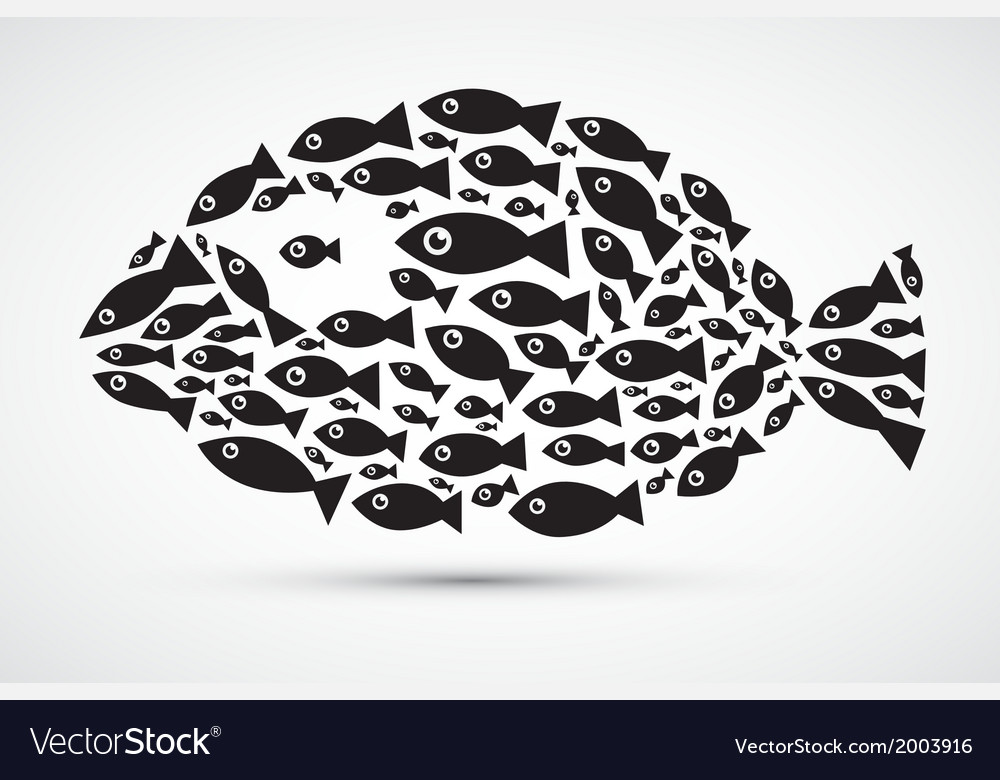 Fish shaped abstract Royalty Free Vector Image