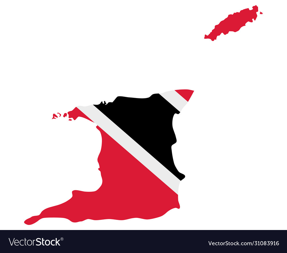 Flag in map trinidad and tobago Royalty Free Vector Image