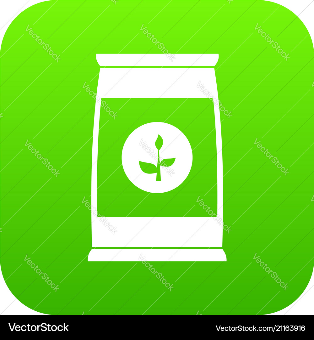 Flower seeds in package icon digital green Vector Image