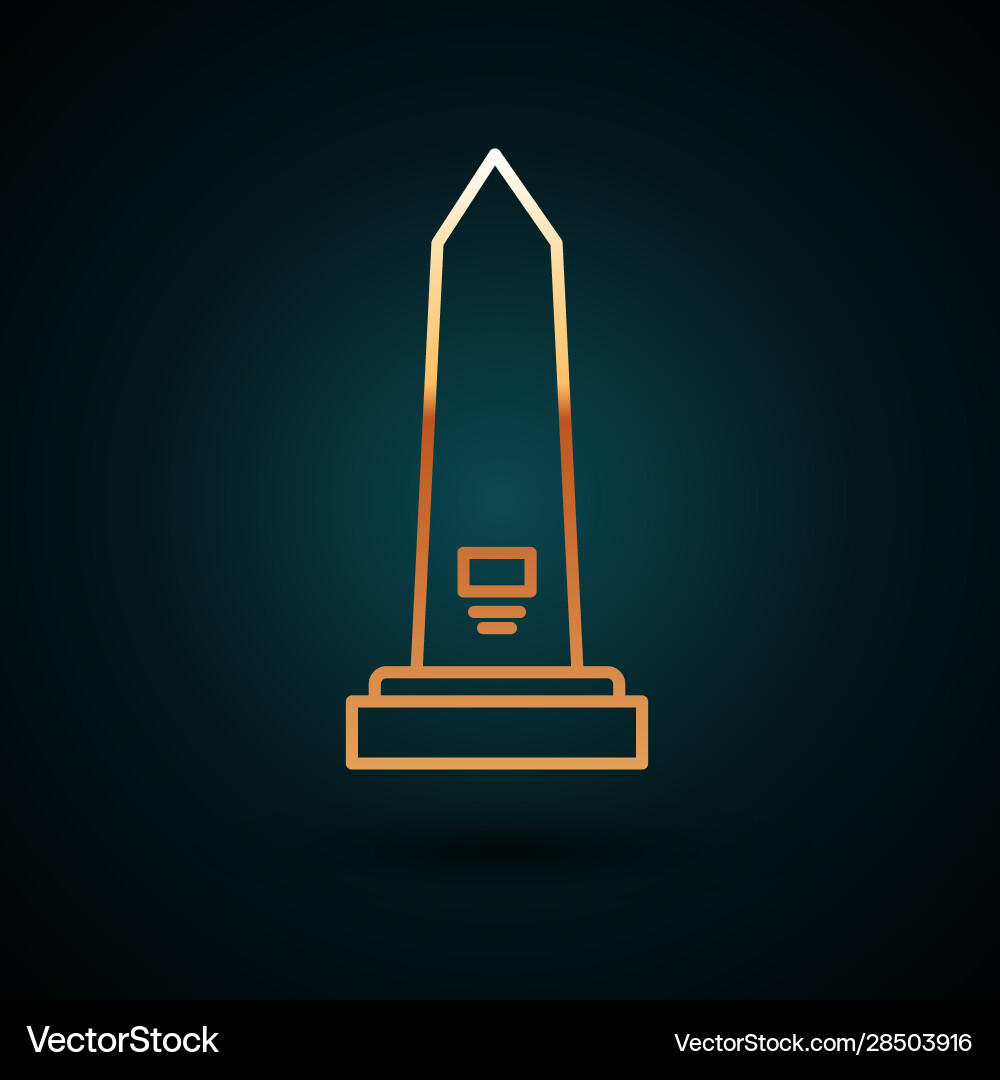 Gold line washington monument icon isolated Vector Image