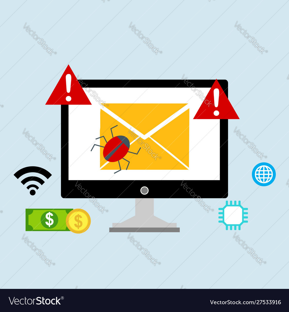 Hacker activity computeralert notification Vector Image