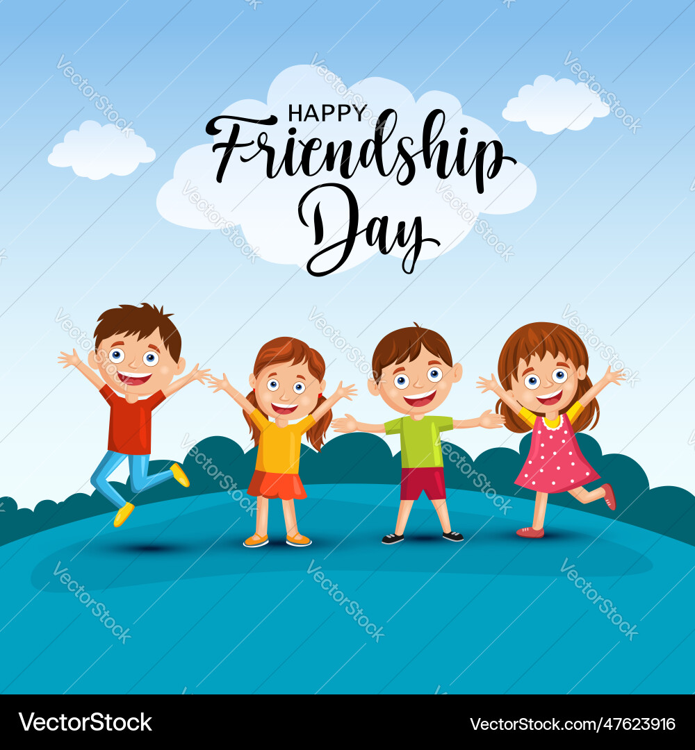 Happy friendship day background greetings Vector Image