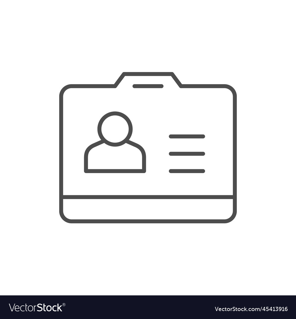 Id card line outline icon Royalty Free Vector Image