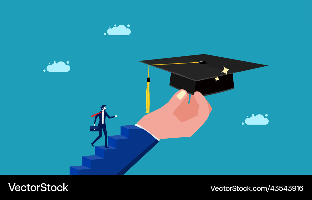 Inspiration for success in learning businessman Vector Image