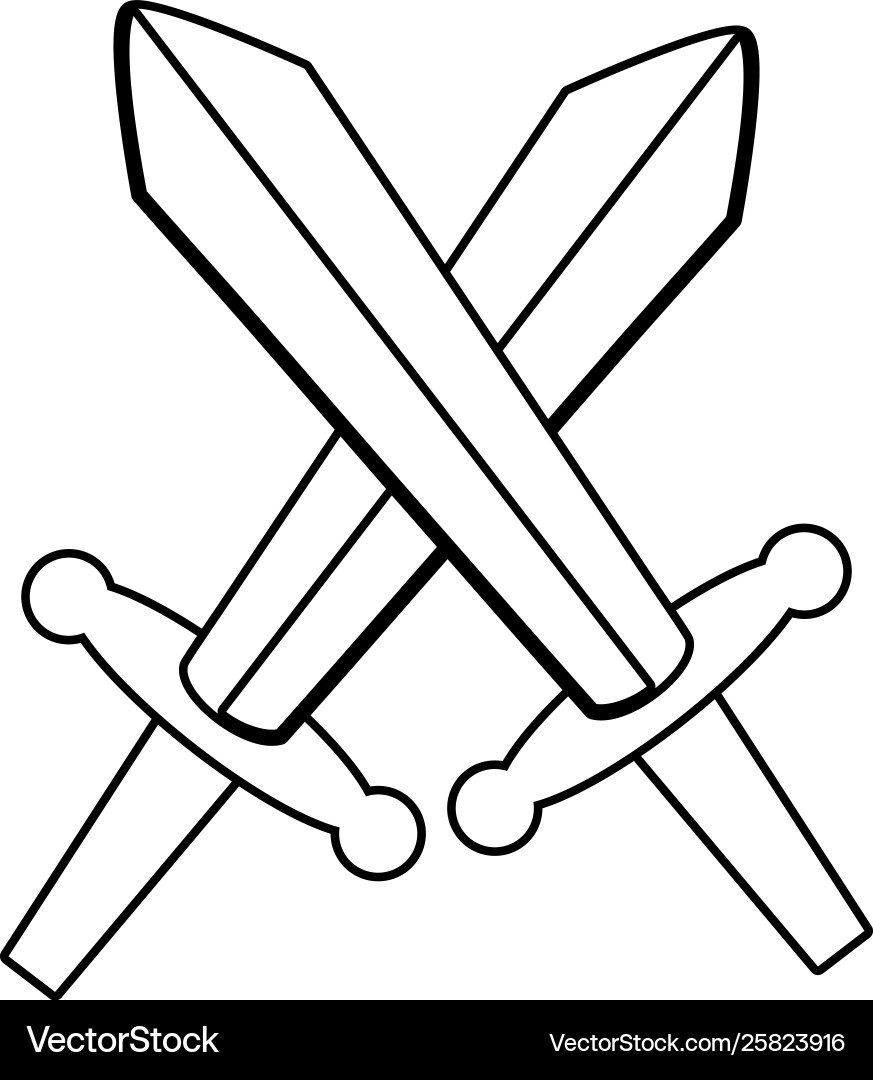 Isolated medieval sword design Royalty Free Vector Image