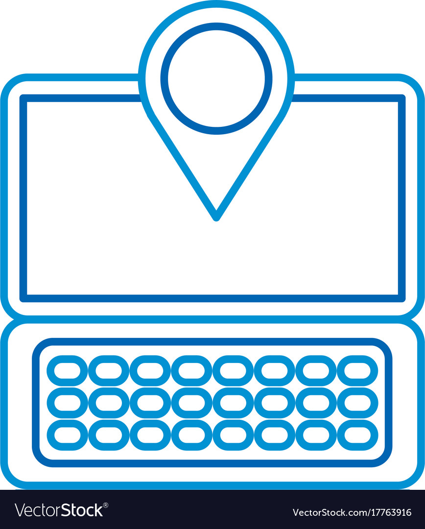 Laptop communication pointer map navigation gps Vector Image