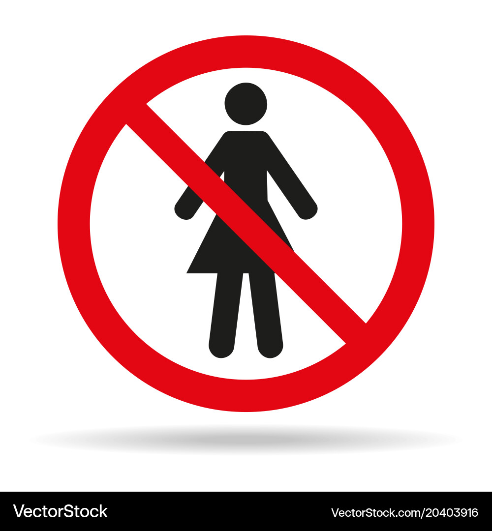 No woman sign on white background Royalty Free Vector Image