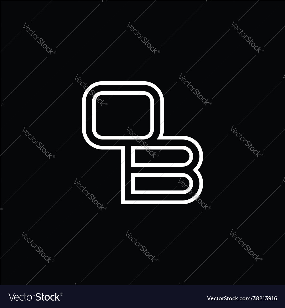 Ob logo monogram with circle rounded slice shape Vector Image