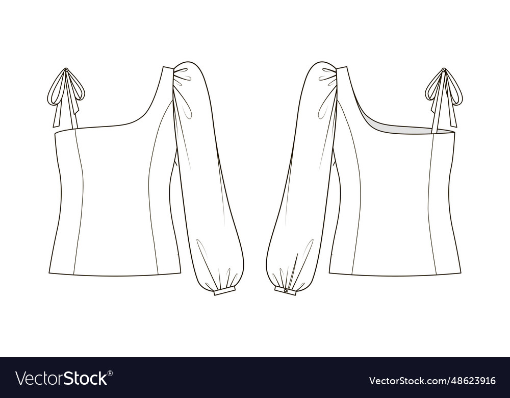 One shoulder blouse Royalty Free Vector Image - VectorStock