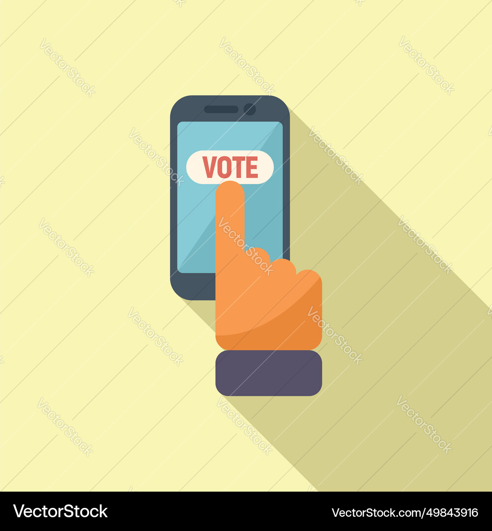 Smartphone vote online icon flat ballot Royalty Free Vector
