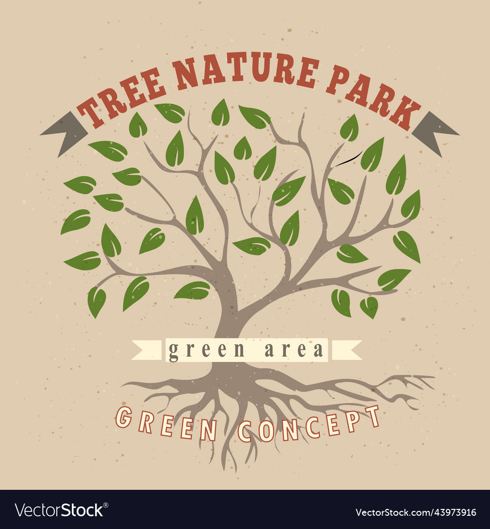 Tree emblem label template Royalty Free Vector Image