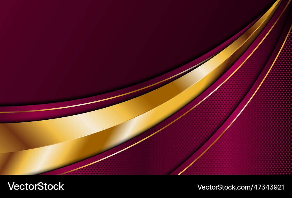 Abstract luxury red golden curve stripes with Vector Image