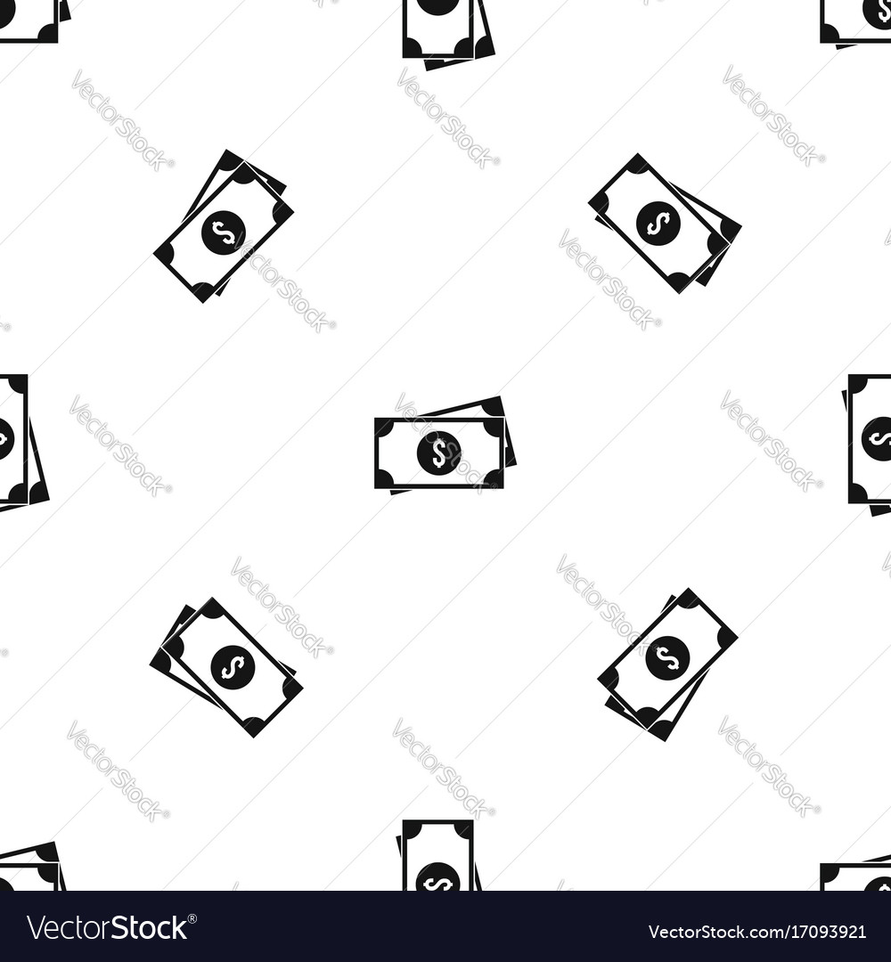 American dollars pattern seamless black Royalty Free Vector