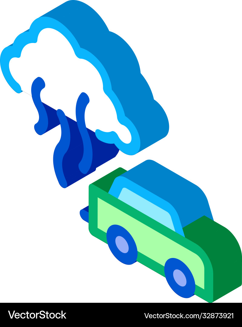 Car smog smoke isometric icon Royalty Free Vector Image