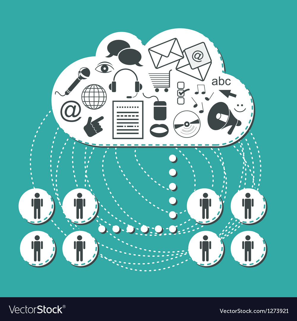 Cloud system user interface Royalty Free Vector Image