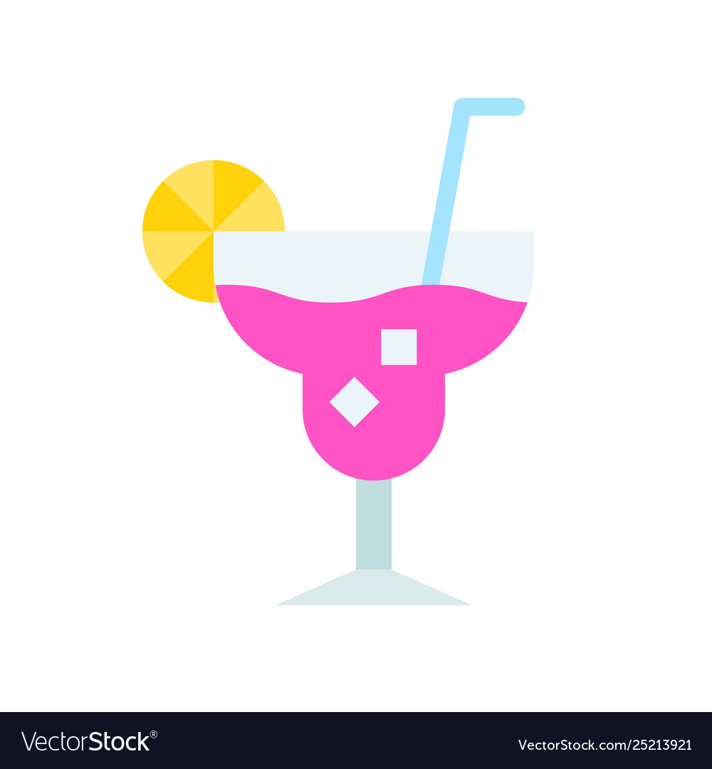 Cocktail beverage flat style icon Royalty Free Vector Image
