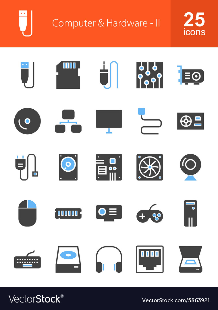 Computer and Hardware Royalty Free Vector Image