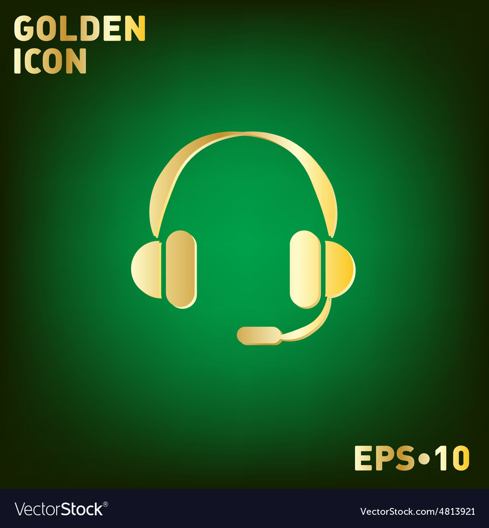 Customer support headphone icon Royalty Free Vector Image