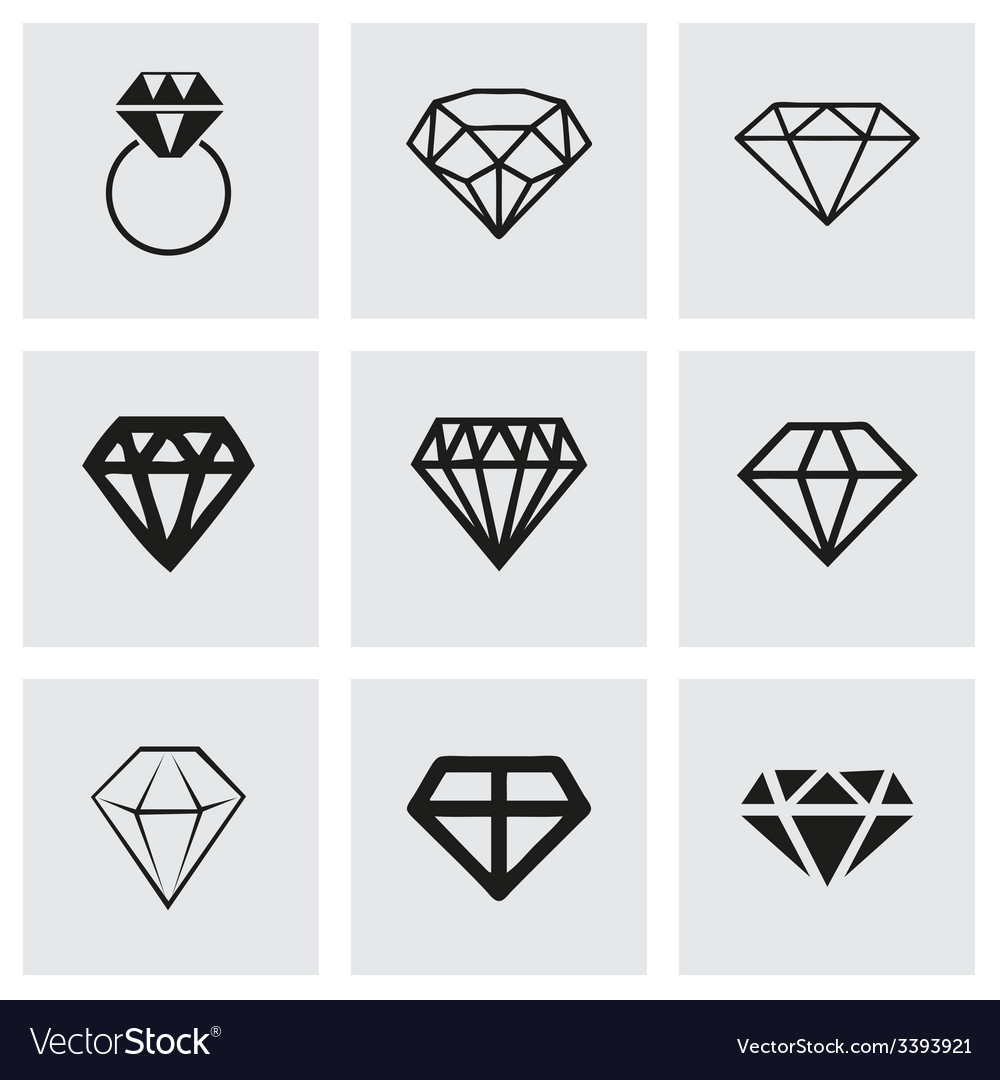 Diamond icons set Royalty Free Vector Image - VectorStock