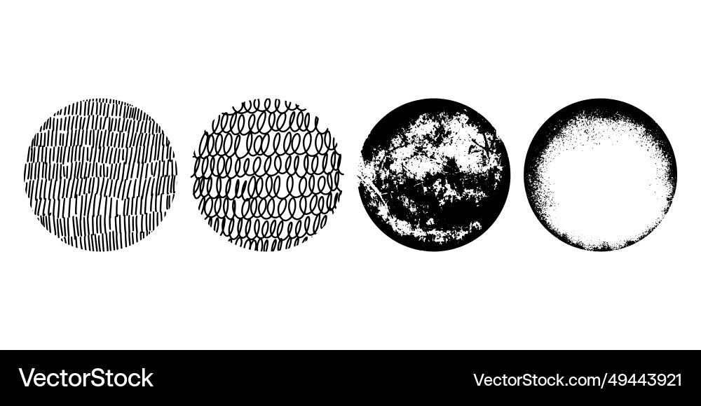 Doodle sketch style of round abstract black Vector Image