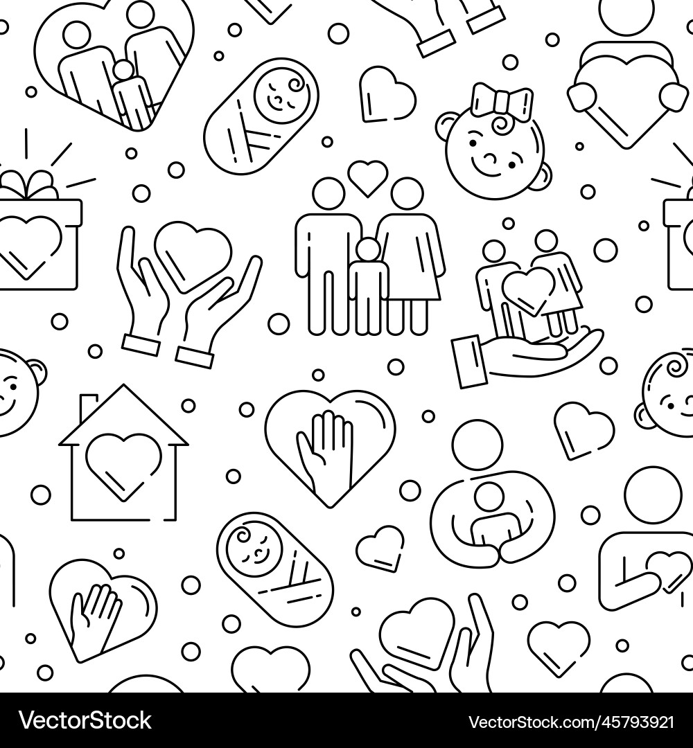 Family icon pattern parents with kids newborn Vector Image