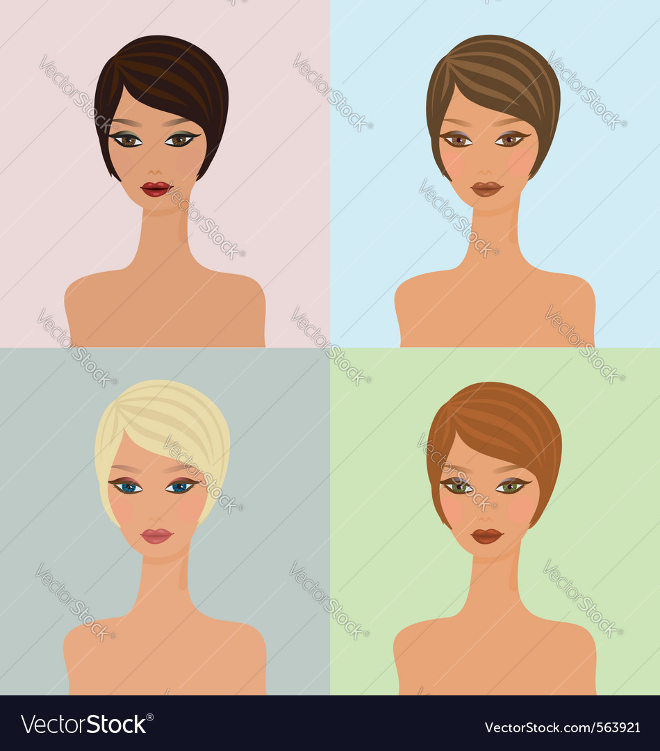Four faces Royalty Free Vector Image - VectorStock
