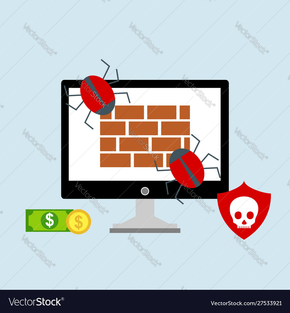 Hacker activity computeralert notification Vector Image