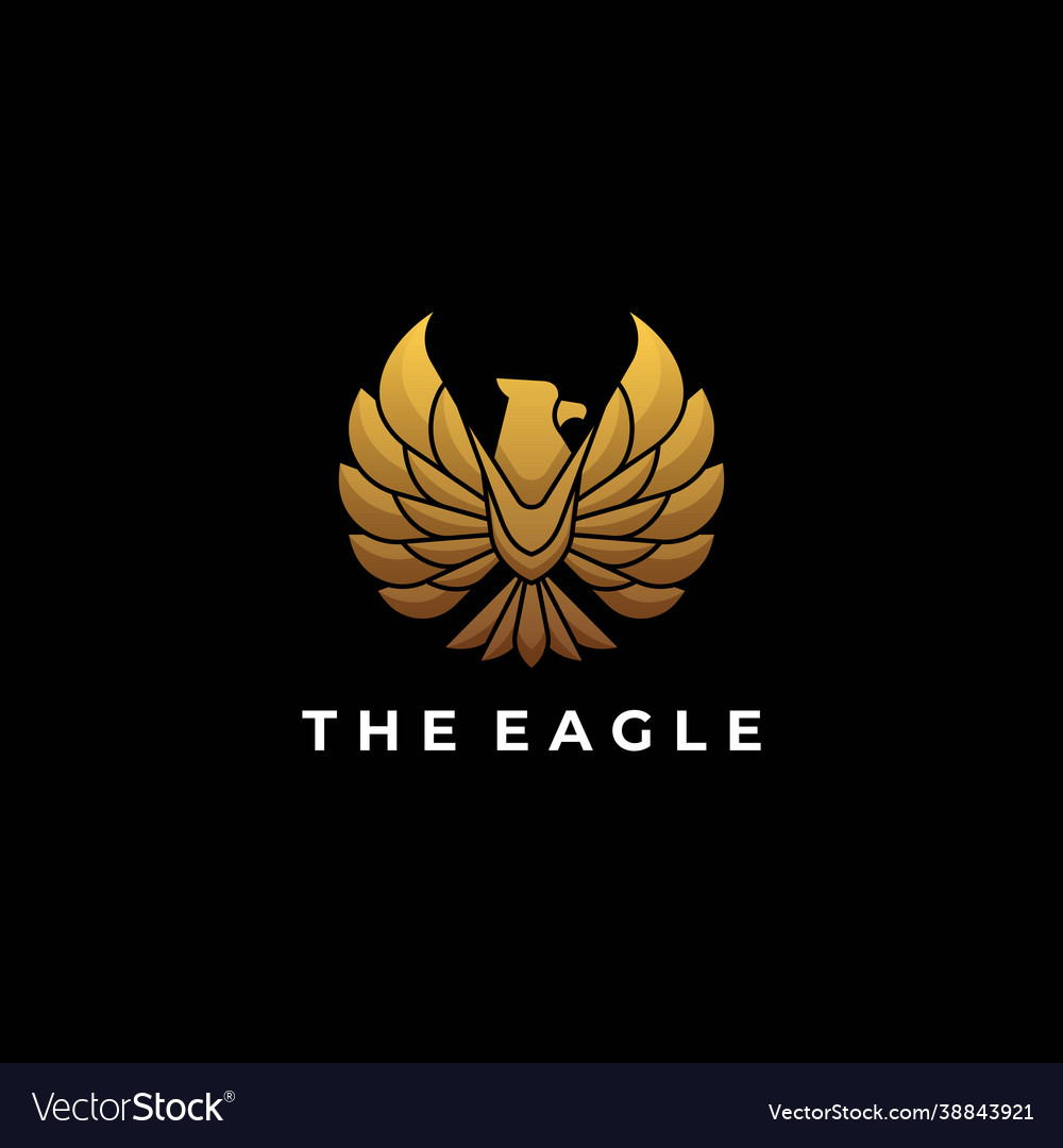 Logo eagle line art style Royalty Free Vector Image