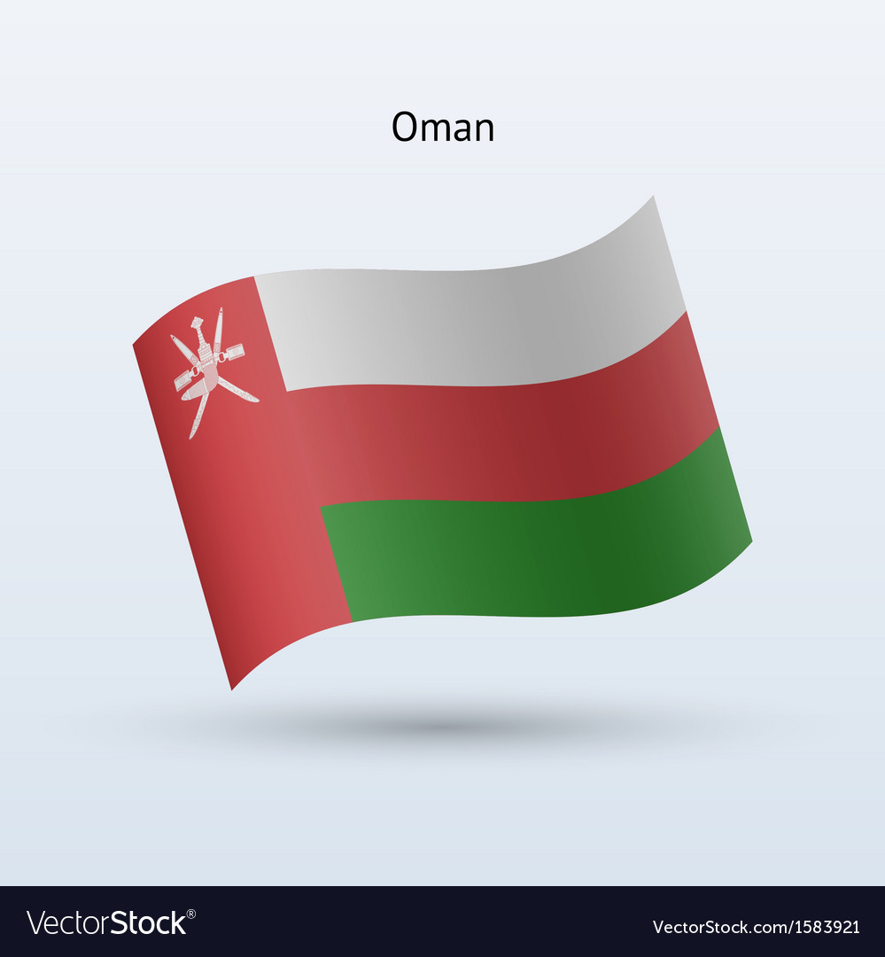 Oman flag waving form Royalty Free Vector Image