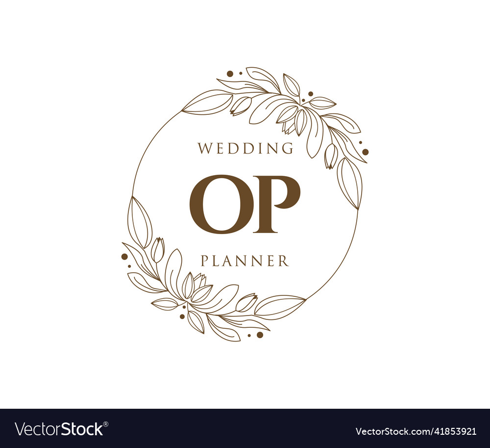 Op initials letter wedding monogram logos Vector Image