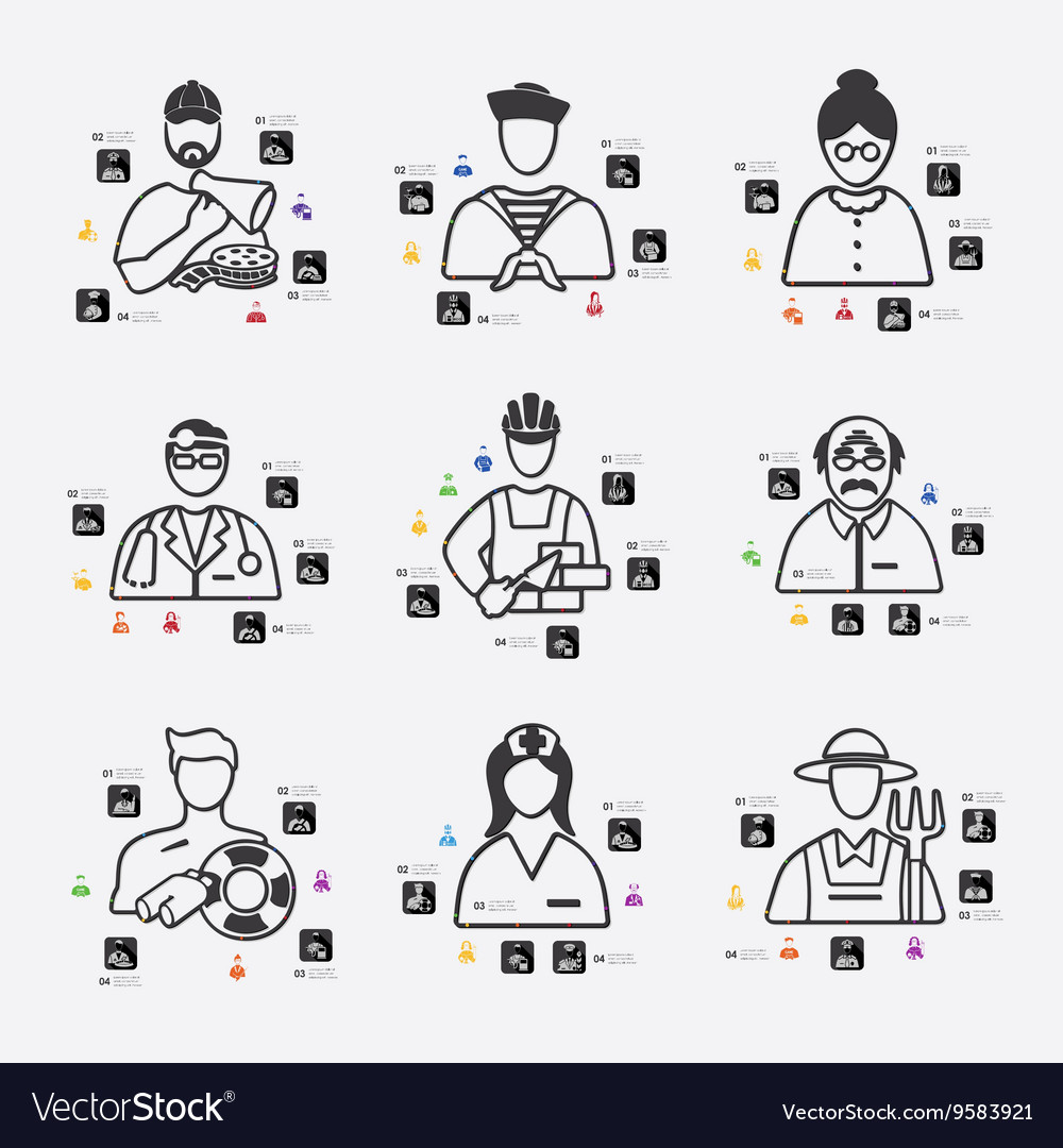 Professions infographic Royalty Free Vector Image